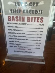 Our Menu | Big Basin Saloon